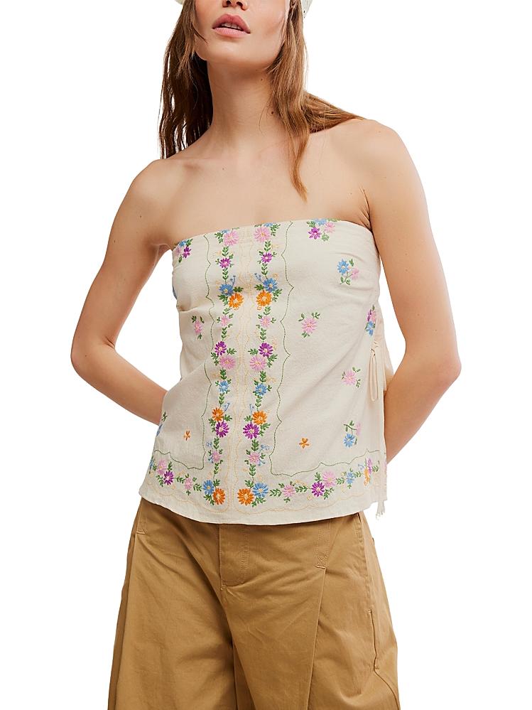 FREE PEOPLE Doily Days Strapless Top